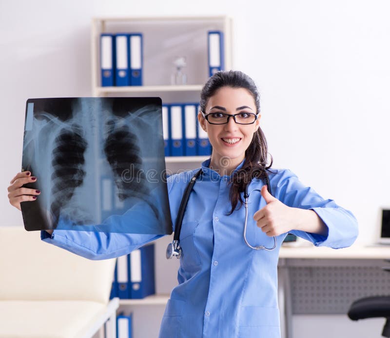 Young Female Doctor Radiologist Working in the Clinic Stock Photo ...