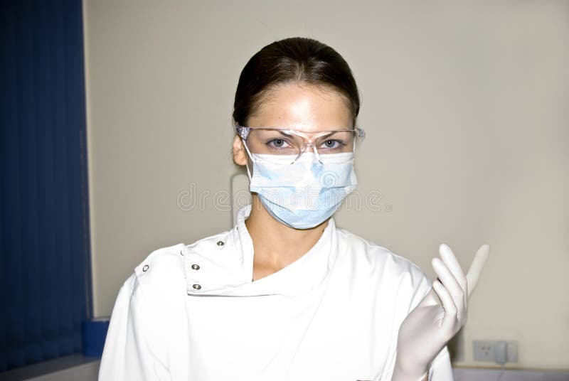 Young Female Doctor Ready For Prostate Examination Stock Image Image