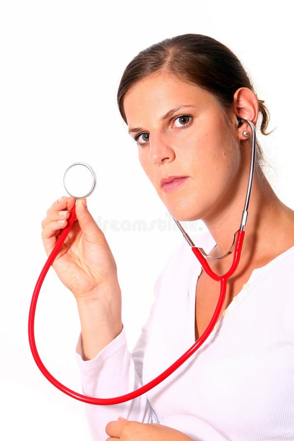 Young Female Doctor with Stethoscope Stock Image - Image of beautiful ...