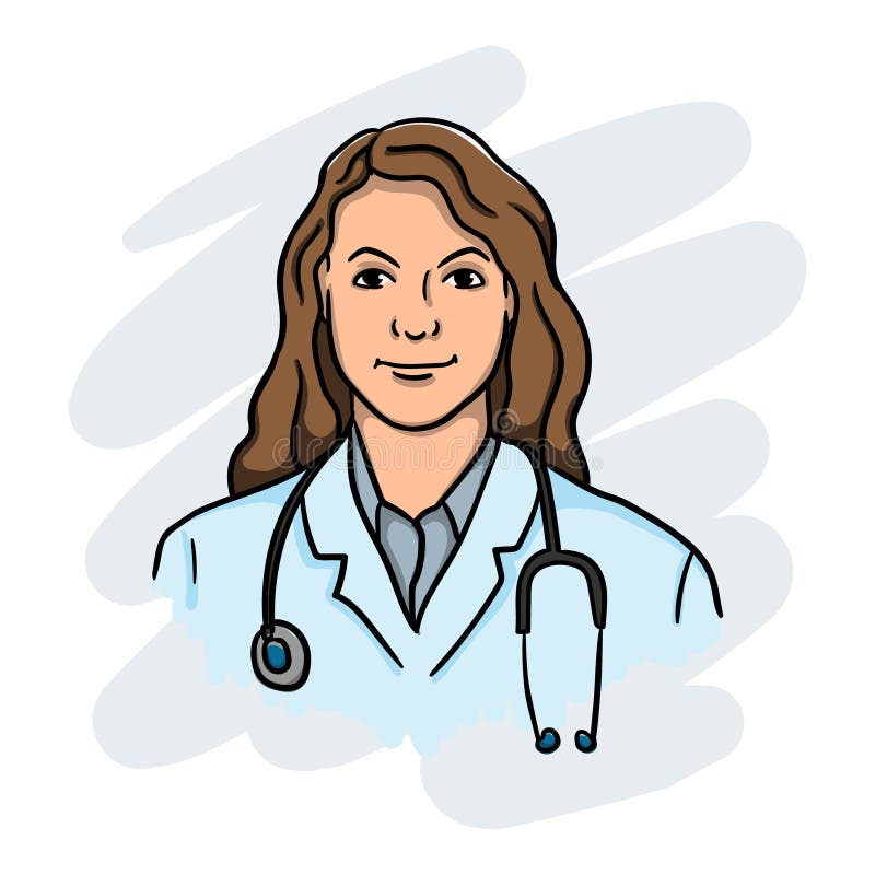 Young Female Doctor With Stethoscope Stock Vector Illustration Of