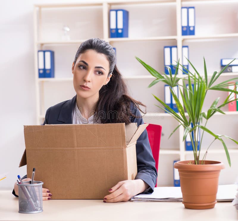 Young Female Employee Being Fired from Her Work Stock Photo - Image of ...