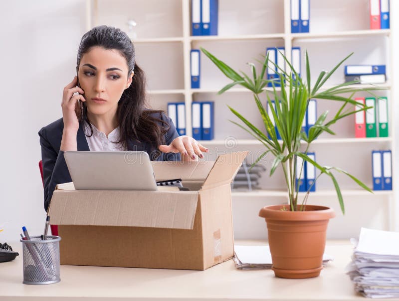Young Female Employee Being Fired from Her Work Stock Image - Image of ...