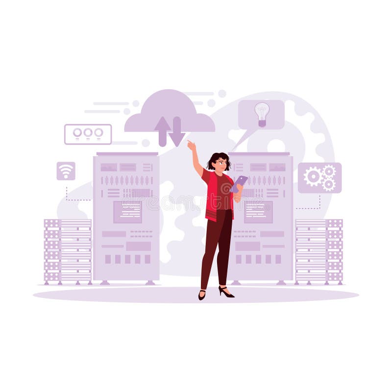 The Young Female Engineer with a Tablet is Working with Professionals ...