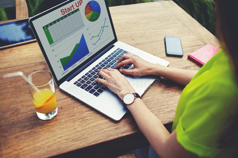 Performance graph laptop stock image. Image of achieve - 1306313