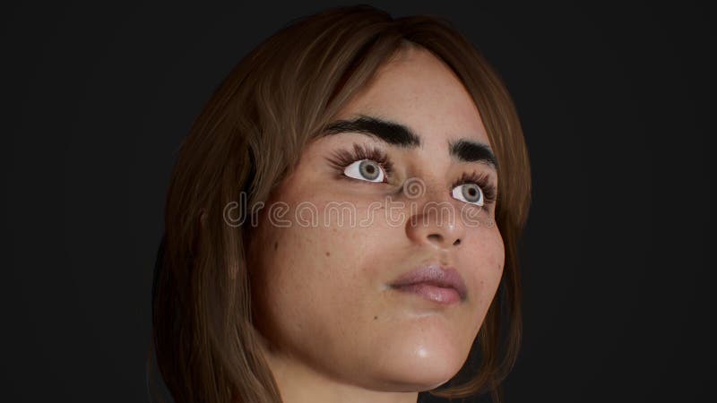 Young Female Face 3d Render, 3d Model Stock Image - Image of game ...