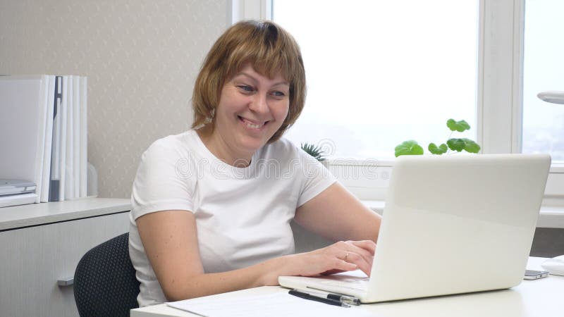 Young Female Freelancer Working on a Computer Stock Image - Image of ...