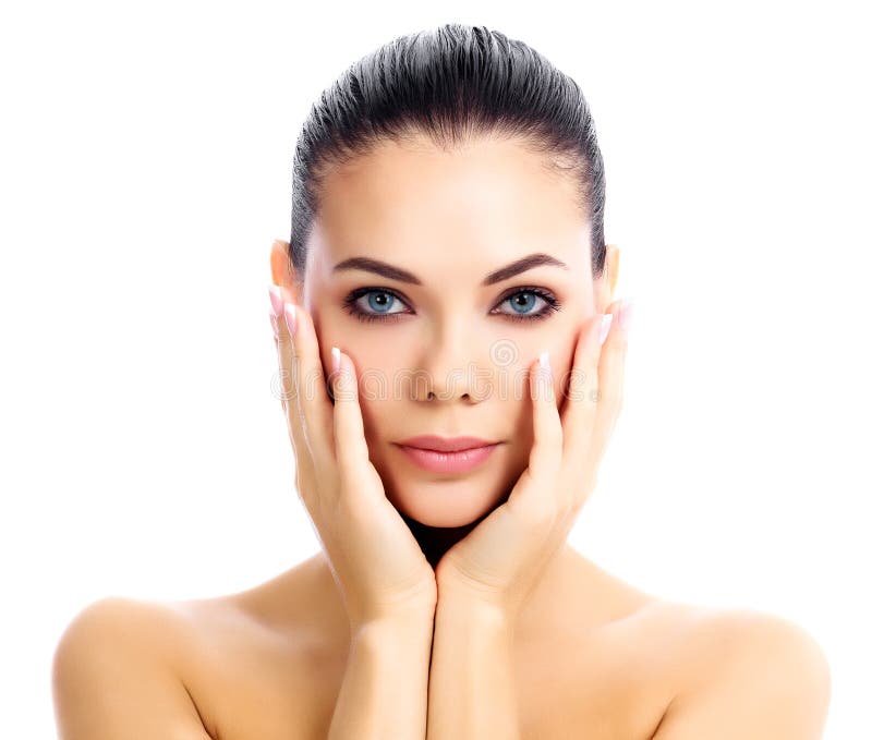 Female with Fresh Clear Skin Stock Image - Image of hands, clean: 39249609