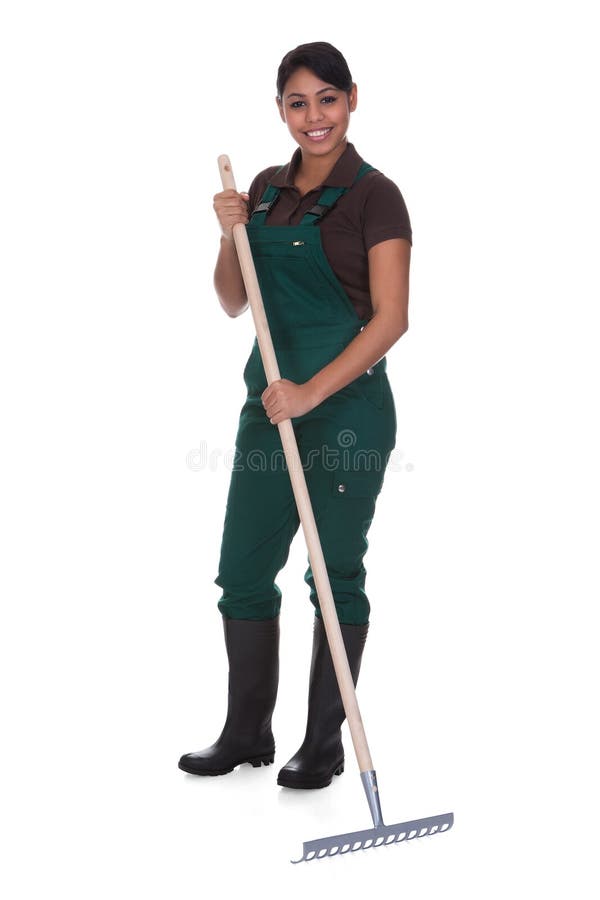 Young Female Gardner with Gardening Tools Stock Photo - Image of cute ...
