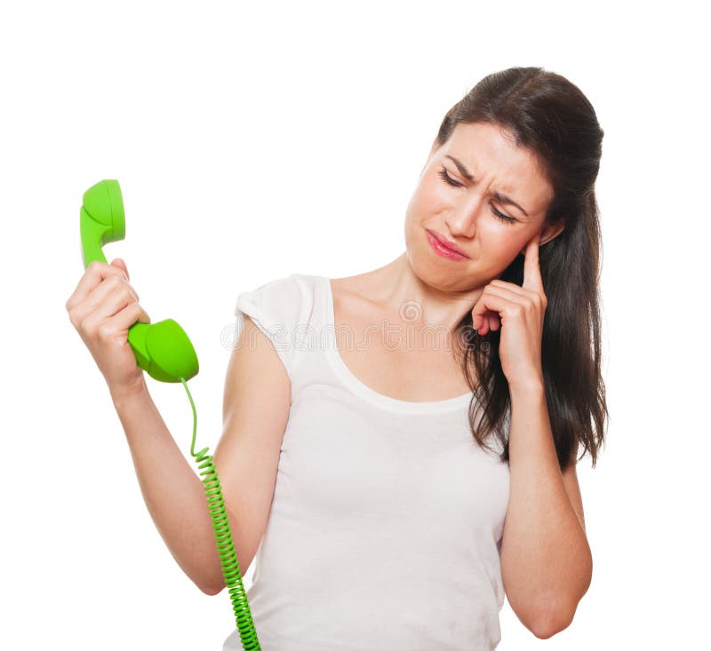 Young Female Getting Stressed on the Phone. Stock Image - Image of ...