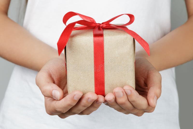 Hands Holding Beautiful Gift Box Stock Image - Image of hand, merry ...