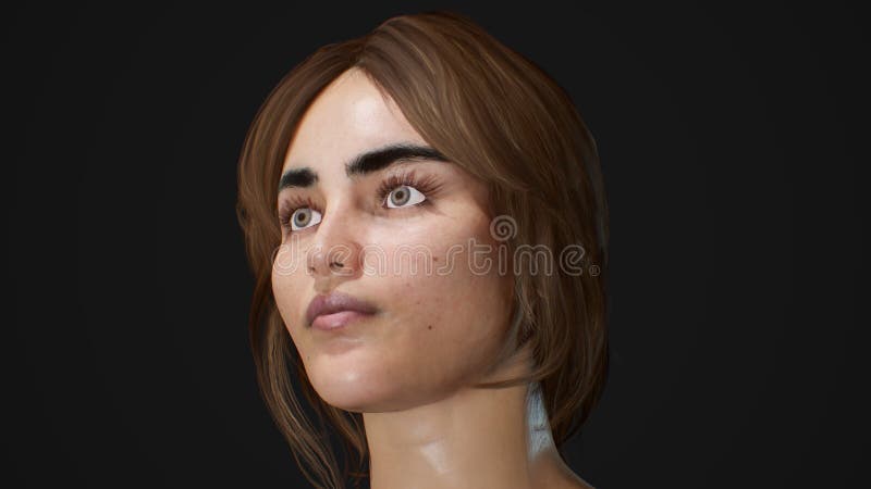 Young Female Face 3d Render, 3d Model Stock Photo - Image of game, head ...