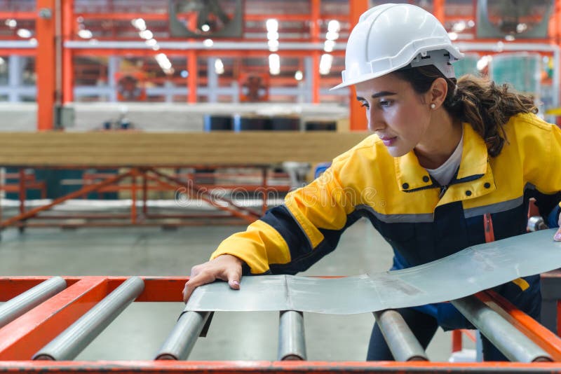 Young Female Hispanic Labor Dressed in Polyester Jacket Uniform and ...