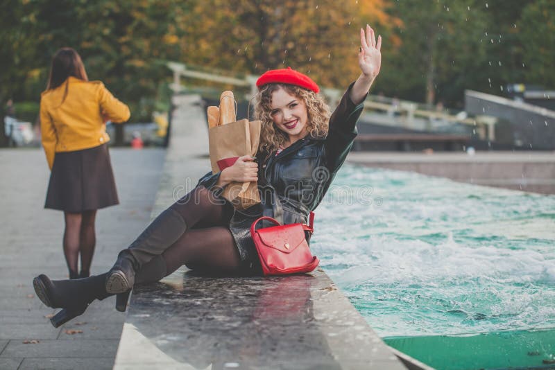 Young Female Looking at Camera and Saying Hello Stock Image - Image of ...