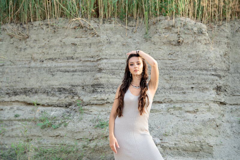 Young Female Model on the Sea Shore Stock Photo - Image of accessory ...