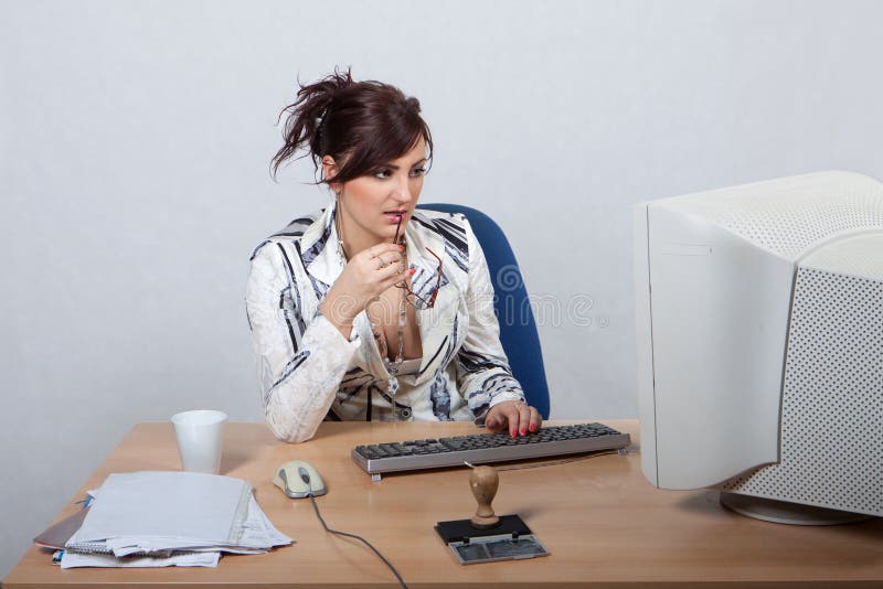 Young female office worker stock photo. Image of executive - 36752904