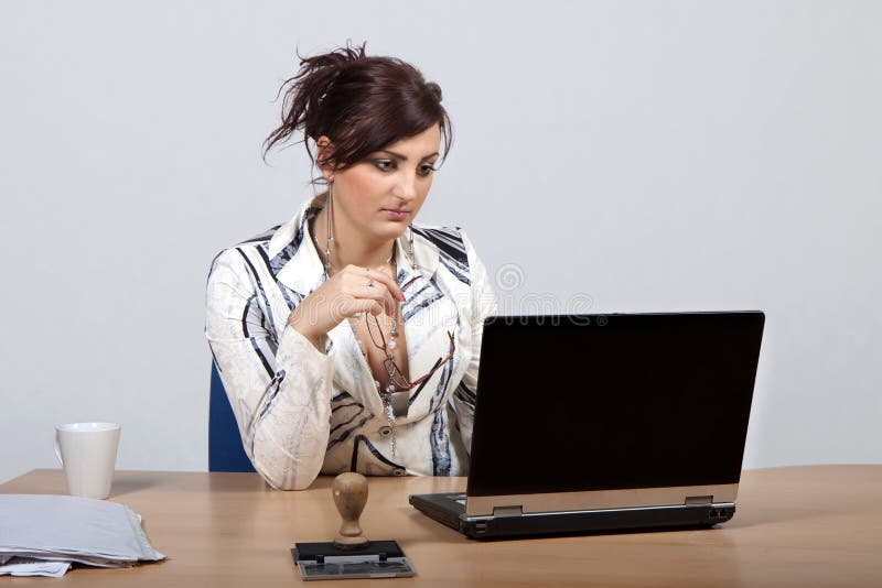 Young female office worker stock photo. Image of background - 36753160