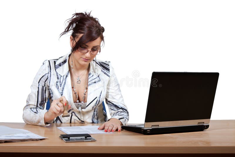 Young female office worker stock photo. Image of accountant - 36753246