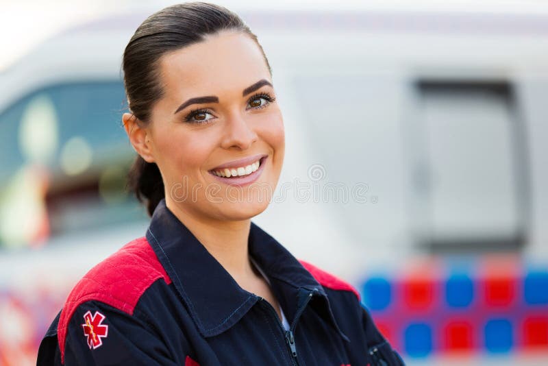 Young female paramedic stock photo. Image of emergency - 41853230