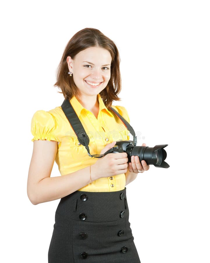 Young female photographer stock photo. Image of clipping - 14313948