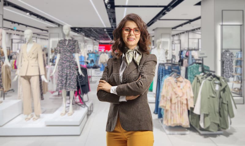 Young Female Retail Manager in a Clothing Store Stock Image - Image of ...
