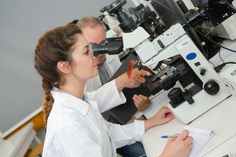 Young Female Scientist Doing Chemical Test in Laboratory Stock Photo ...