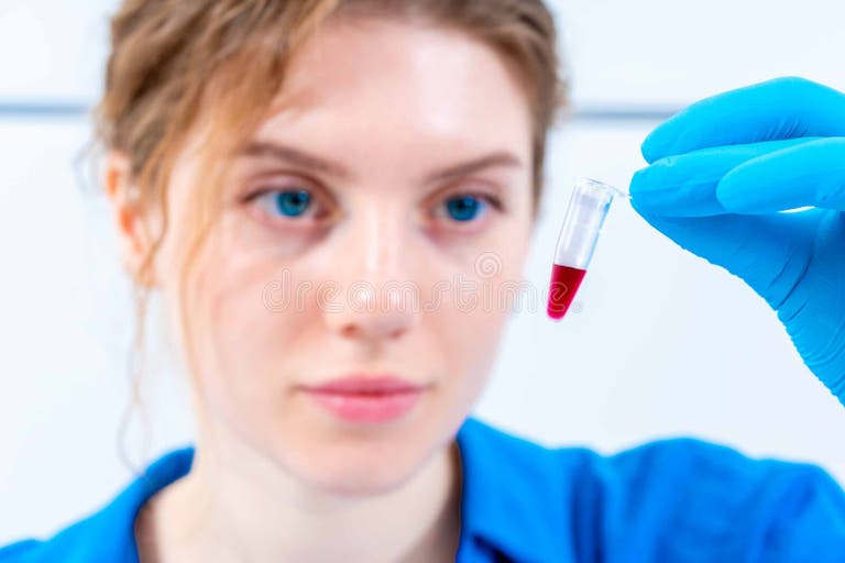 Young Female Scientist Working Samples Biological Materials Laboratory ...