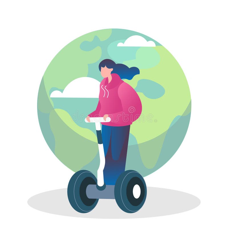 Lady On A Segway Icon Stock Vector Illustration Of Urban 291960350