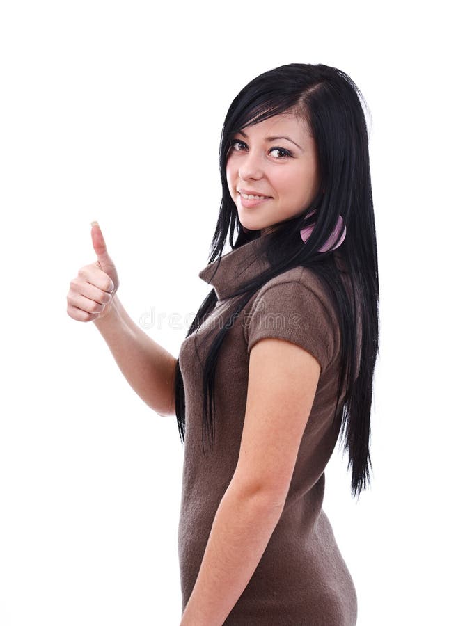 Young female showing ok stock image. Image of open, natural - 22423435
