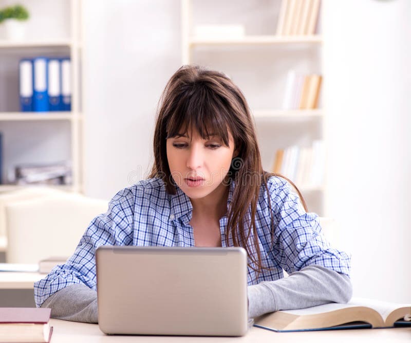 Young Female Student in Educational Concept Stock Image - Image of ...