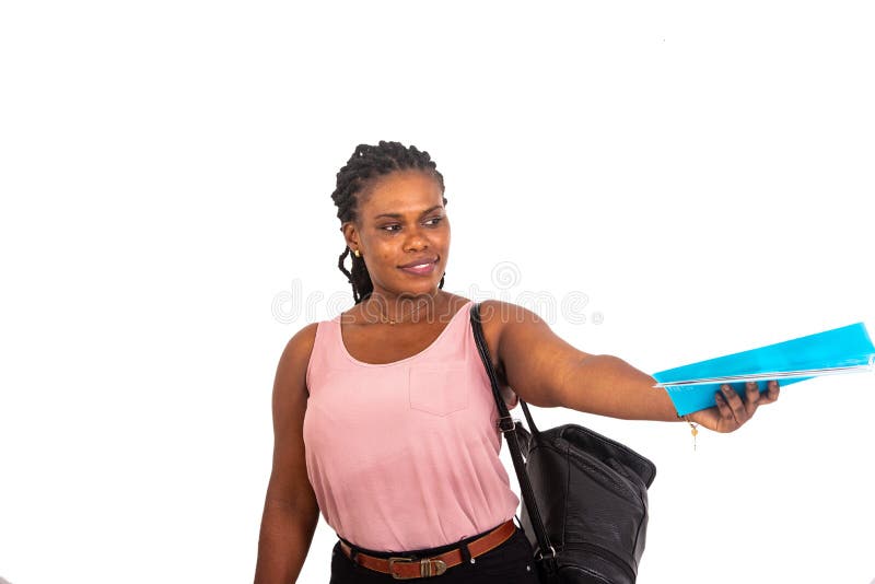 Young Female Student Giving a Document Smiling Stock Photo - Image of ...