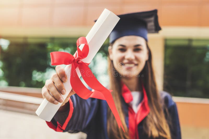 Young Female Student Graduating from University Stock Photo - Image of ...