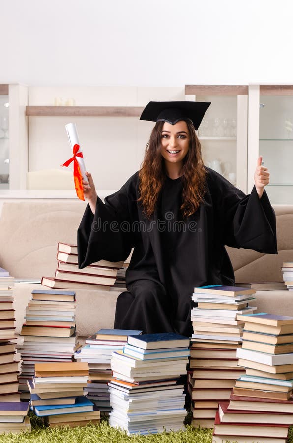 The Young Female Student Graduating from the University Stock Image ...