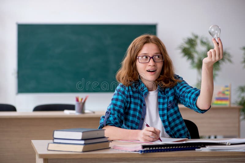 Young Female Student in Happy Idea Concept Stock Image - Image of ...
