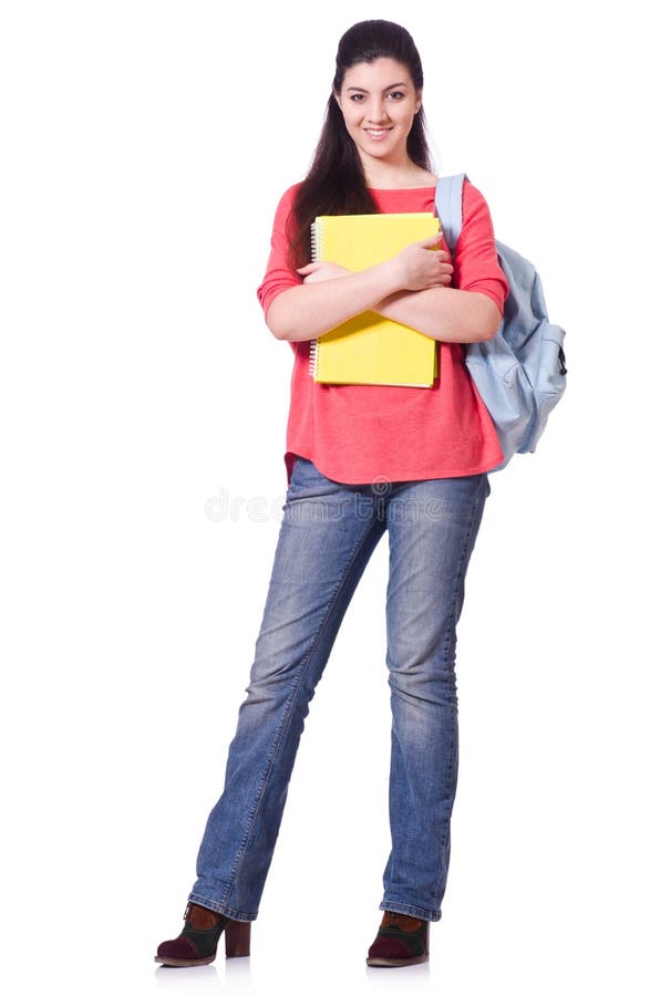 Young Female Student Isolated Stock Image - Image of female, portrait ...