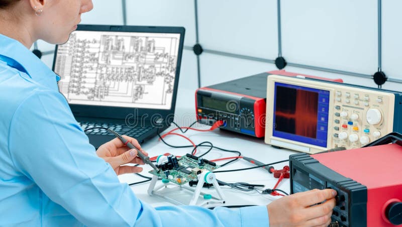 Young Female Student Setting Up a Negative Feedback System in the ...