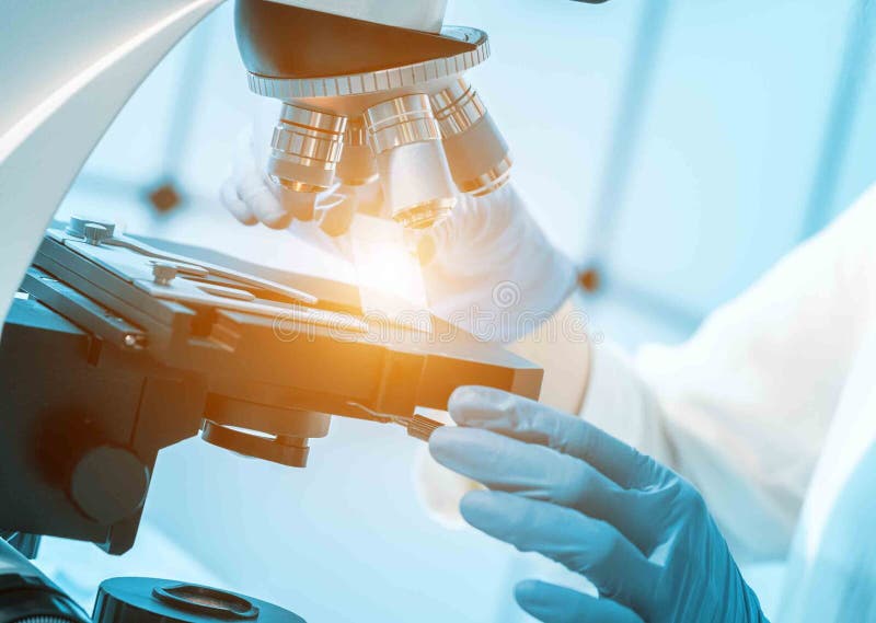 Young Female Student Studying Biopsy Samples in a Cancer Medical ...