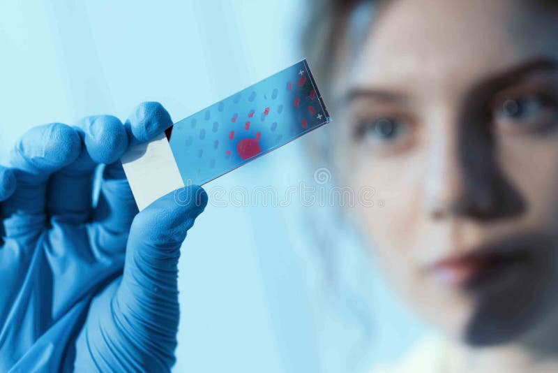 Young Female Student Studying Biopsy Samples in a Cancer Medical ...