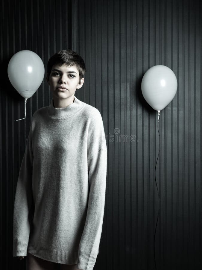 Young Female with Subdued Expression Stock Photo - Image of fashion ...