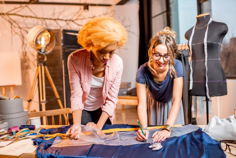 Young Female Tailors Working with Clothes Stock Image - Image of people ...
