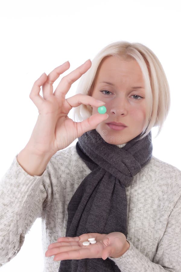 Young Female Taking Tablets Stock Photo - Image of bacteria, pain: 11742456