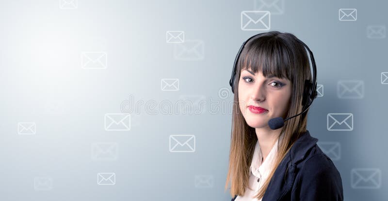 Young Female telemarketer stock photo. Image of helpful - 89987974