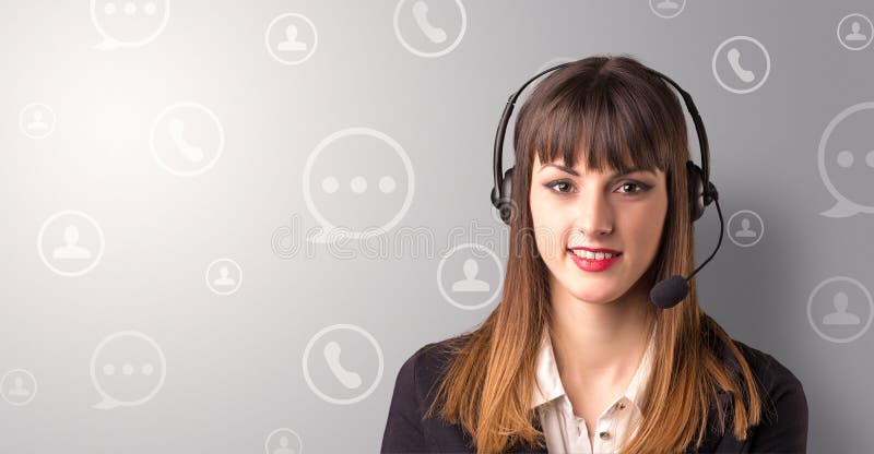 Young Female telemarketer stock photo. Image of businesswoman - 93630018