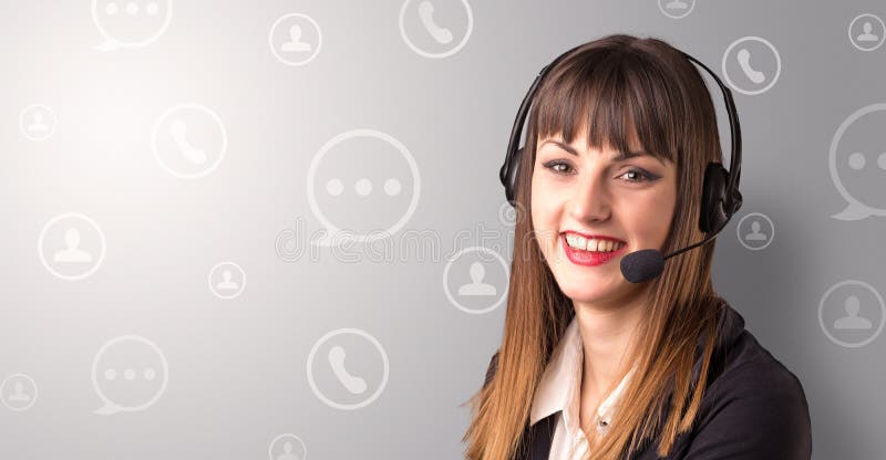Female telemarketer c stock image. Image of female, office - 118129727