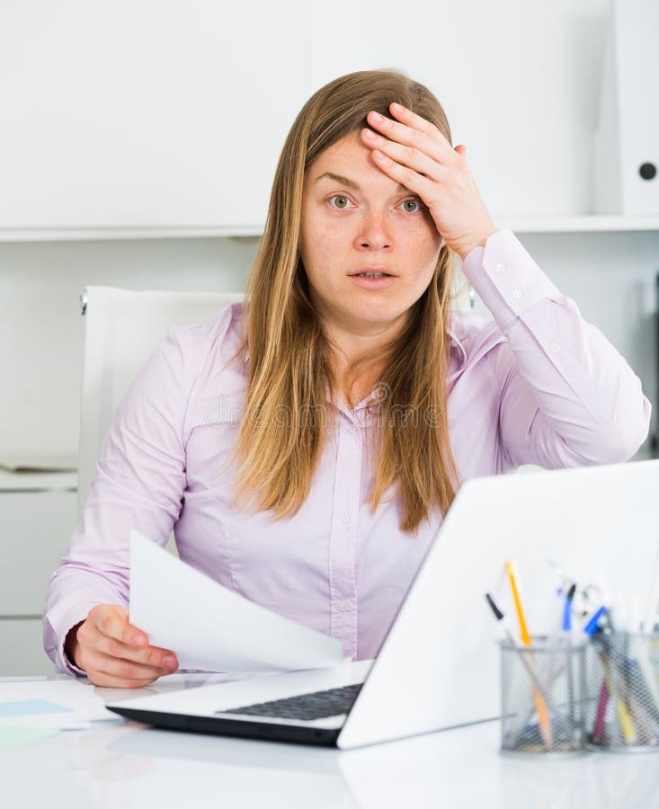 Woman Having Problem in Office Stock Photo - Image of responsible ...
