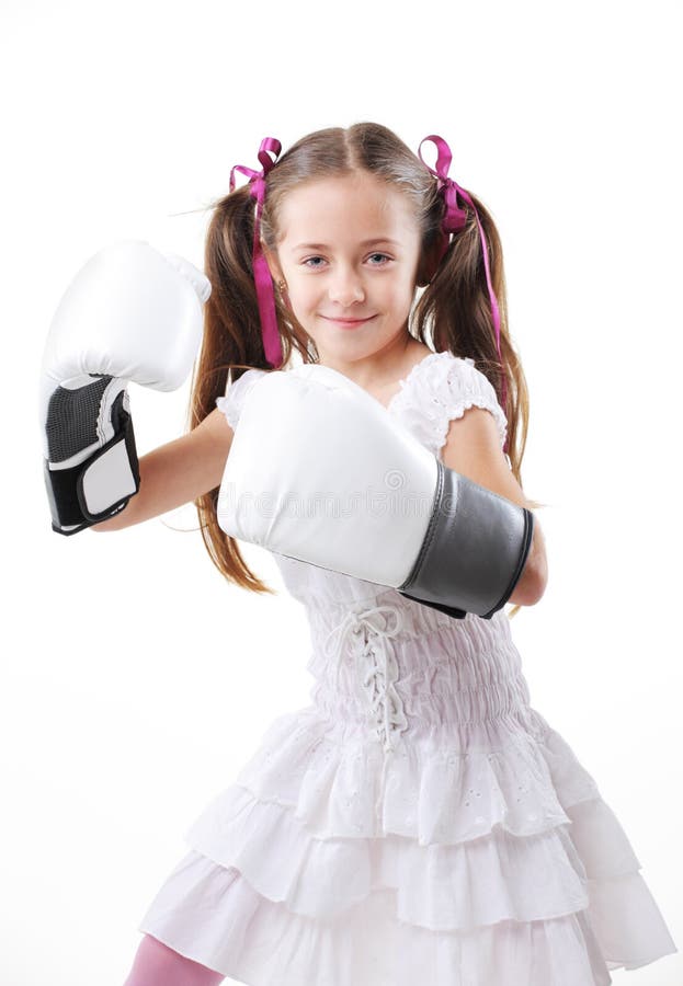 Young fighter girl stock photo. Image of strength, little - 28605090