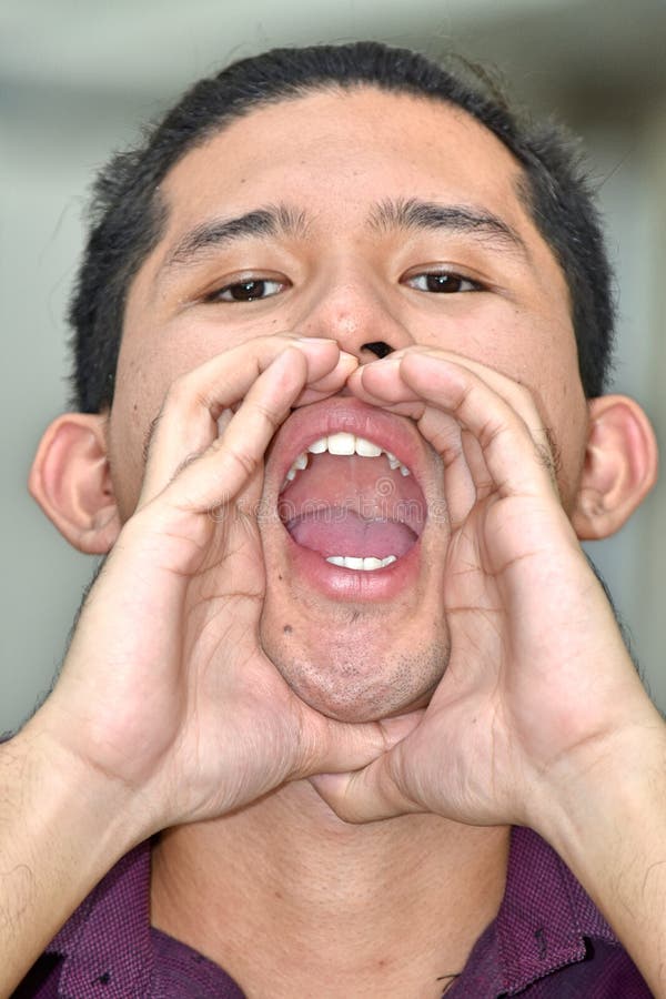 Young Filipino Male Shouting Stock Photo - Image of shout, shouting ...