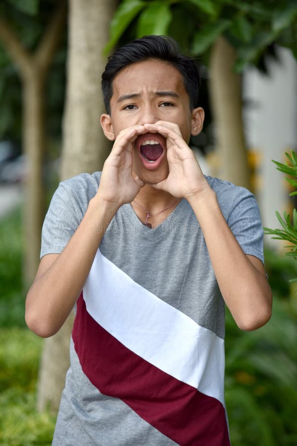 Young Filipino Male Yelling Stock Image - Image of diversity, yell ...