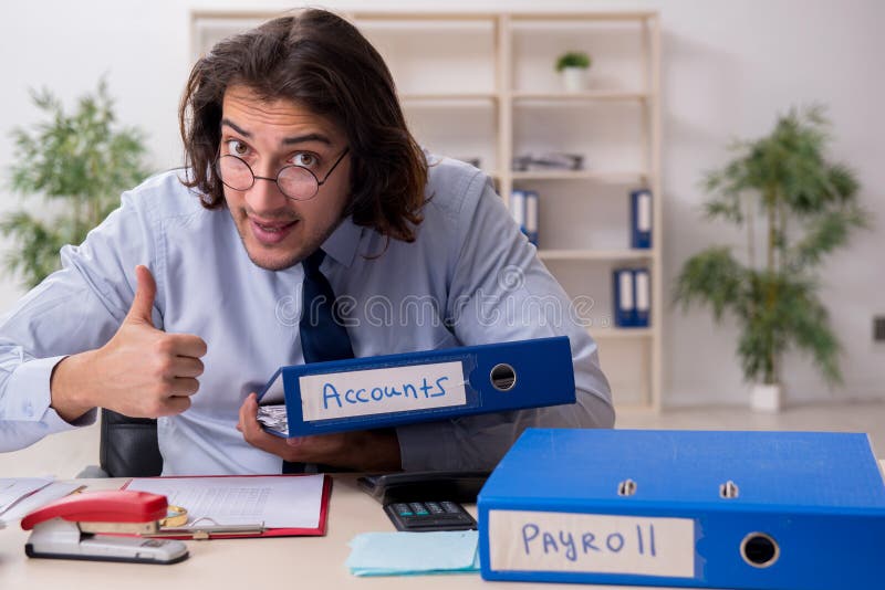 Young Male Financial Manager in the Office Stock Image - Image of ...