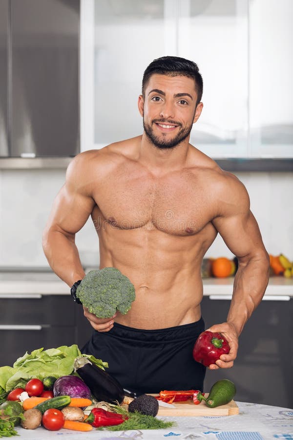 Young Bodybuilder In The Kitchen Stock Image - Image of hands, kitchen ...