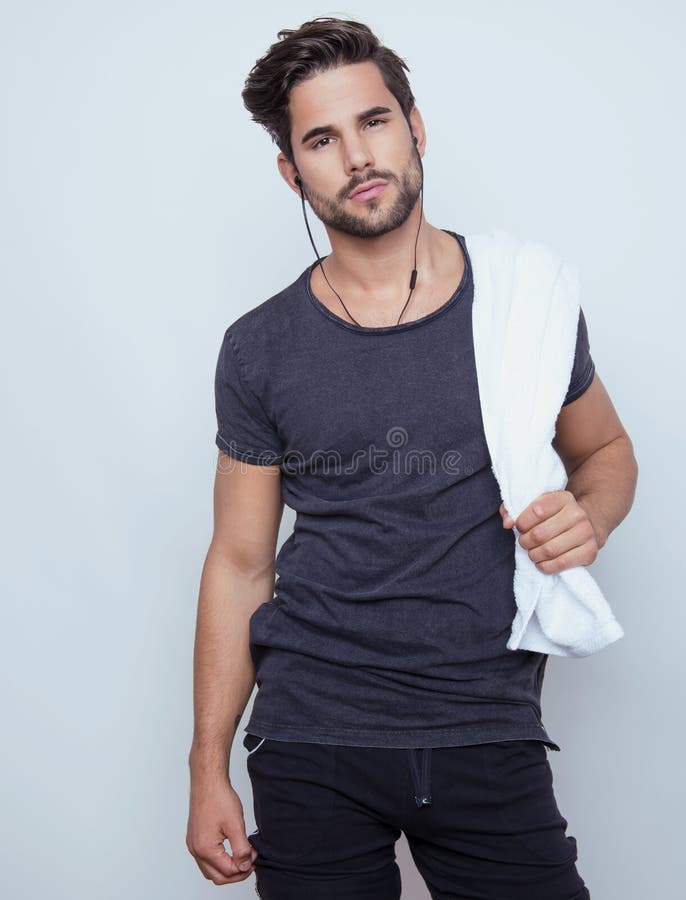 Young fit man stock photo. Image of lifestyle, charming - 66292676